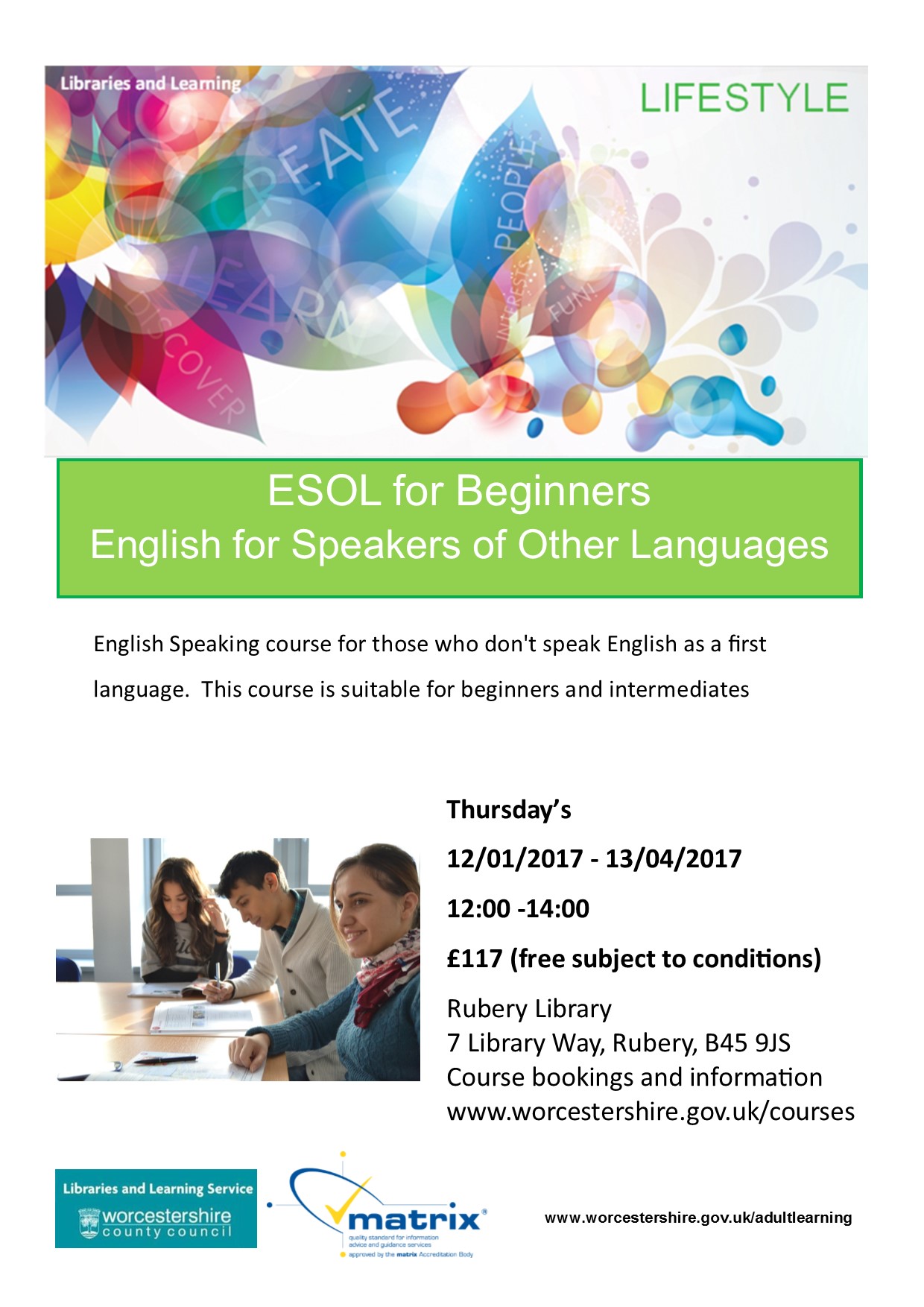 ESOL for Beginners | Rubery Village Community Website