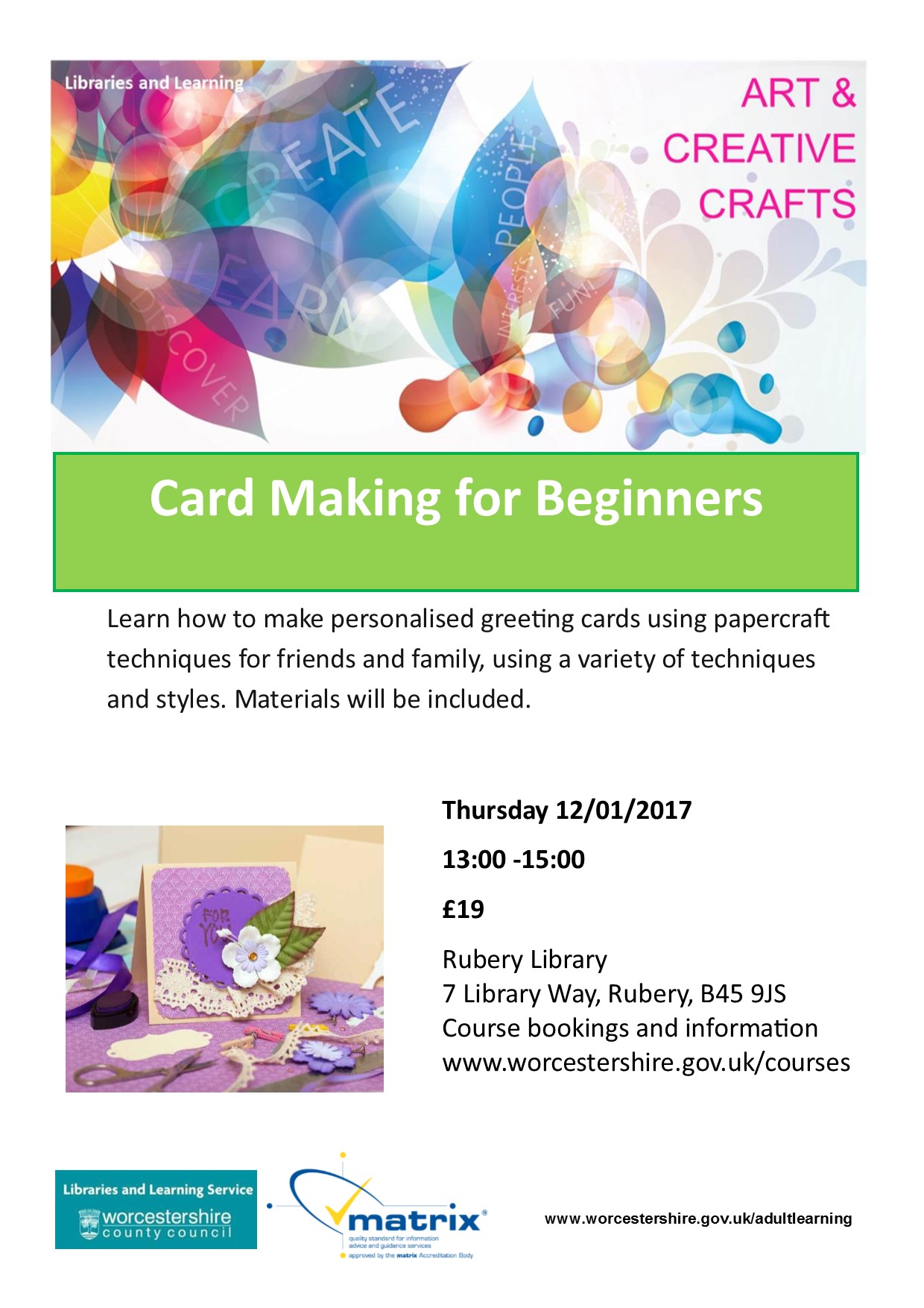 Card Making for Beginners | Rubery Village Community Website